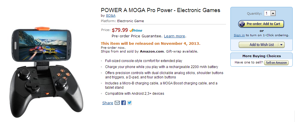 MOGA Hero Power Now Available From Amazon For $59.99, MOGA Pro Power ...