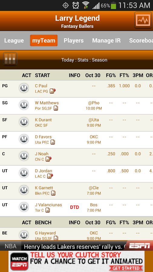 [New App] ESPN Releases Official Fantasy Basketball App For Android