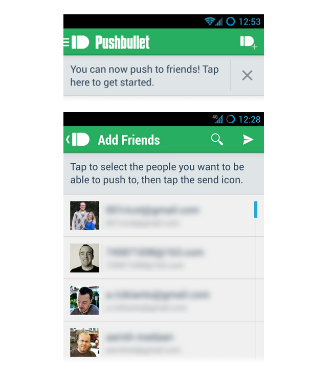 PushBullet Version 12 Revamps Push-To-Friends Interface, Makes It Much Easier To Share Files ...