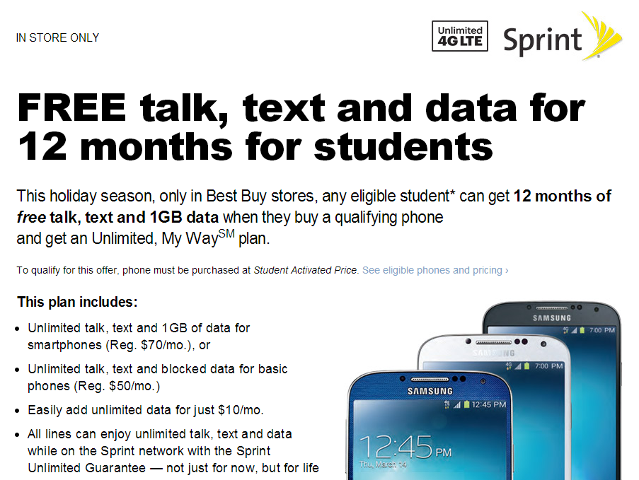 [Deal Alert] Best Buy And Sprint Now Offering Students Free Talk, Text ...