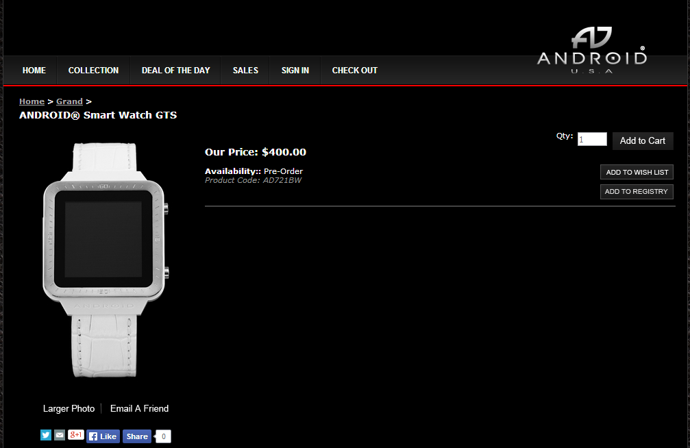 Watch Maker Android USA's Smartwatch Now Available On Touch Of Modern ...