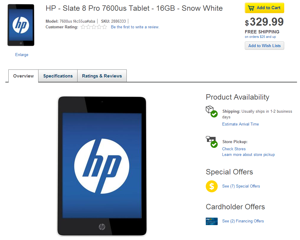 HP's Slate 8 Pro And Slate 7 Extreme Tablets Now Available From Best ...