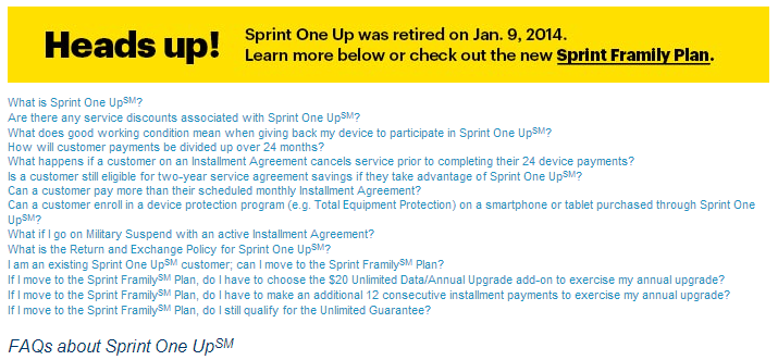 Sprint Kills Its "One Up" Early Upgrade Program After Only 4 Months ...