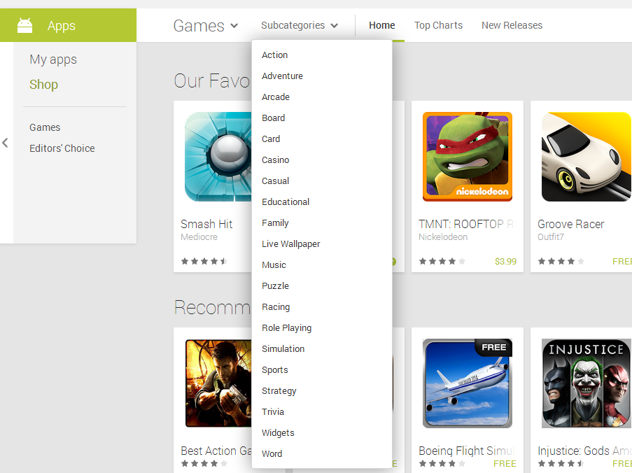 Google's 20 Reorganized Play Store Game Categories Now Live, Including ...