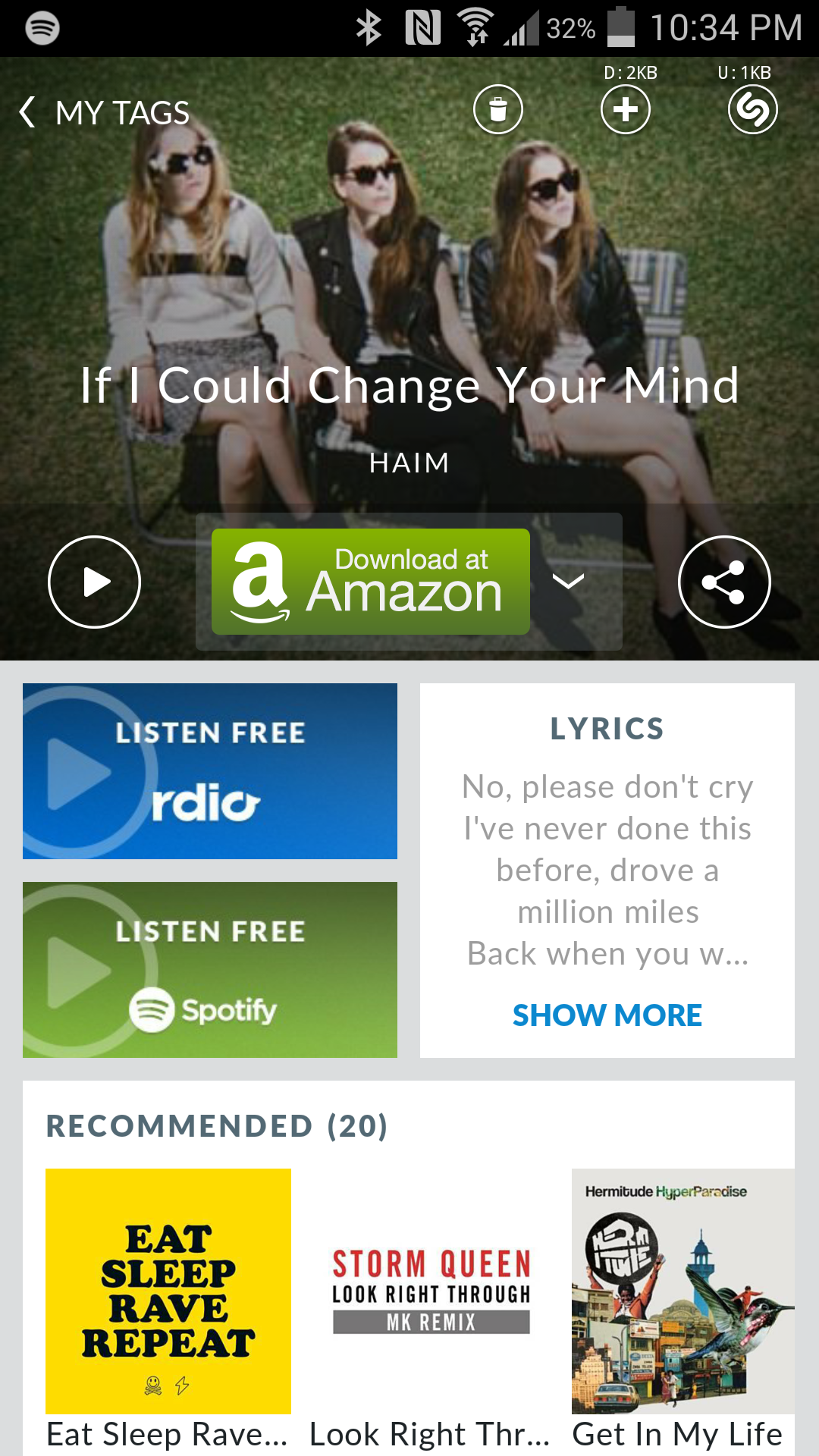 Shazam Can Add Songs To An Rdio Playlist And Show Auto-Scrolling Lyrics ...