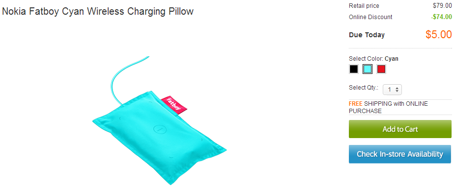 Mega Deal Alert: Nokia DT-901 Fatboy Qi Charging Pillow Only $5 Through ...