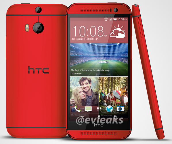 HTC One M8 Makes Multiple Appearances Sporting A Deep Coat Of Red