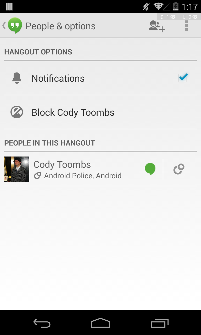 Hangouts Updated To v2.1.223 With SMS Block List, Per-Contact ...