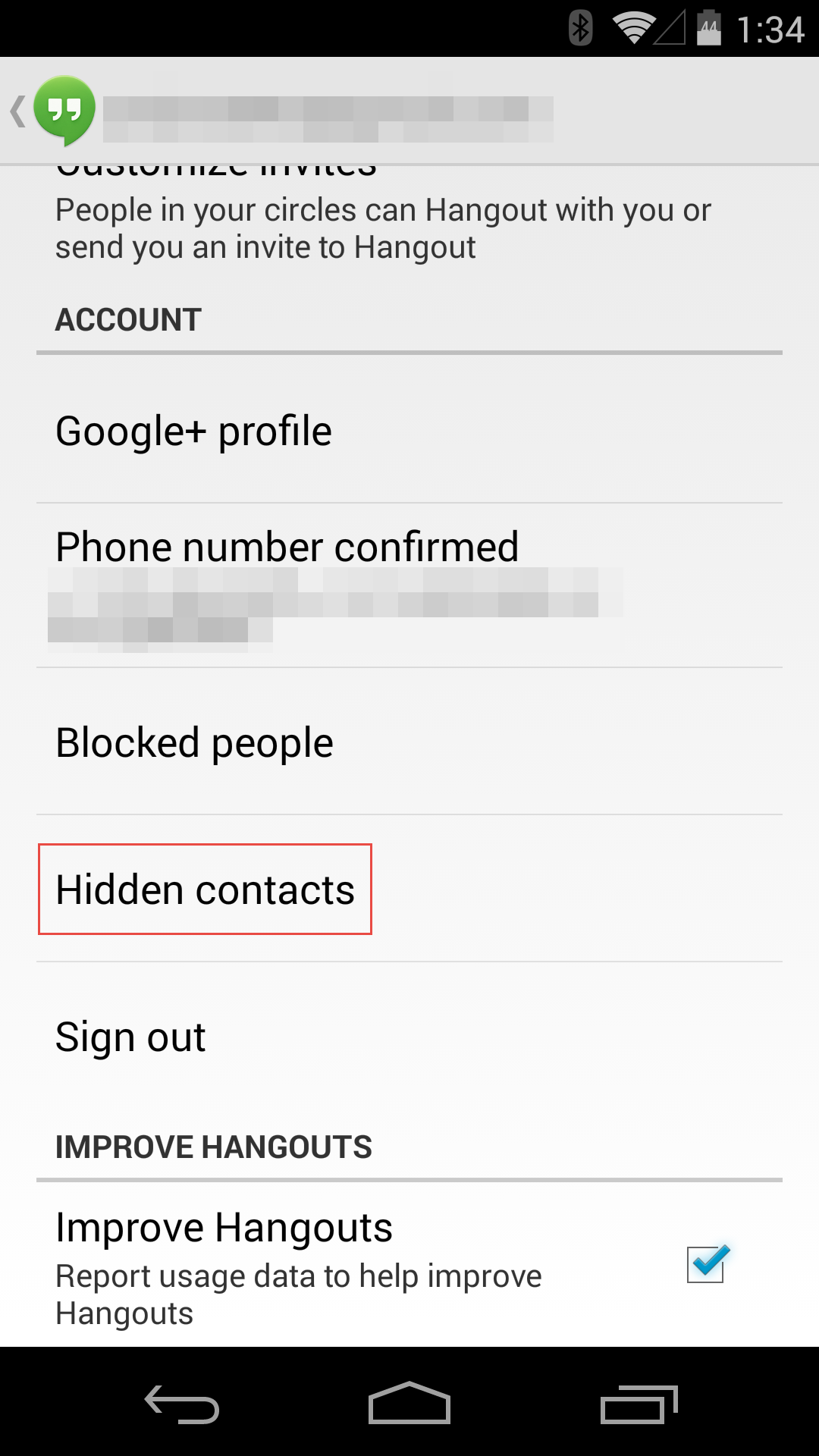 Hangouts Updated To v2.1.223 With SMS Block List, Per-Contact ...