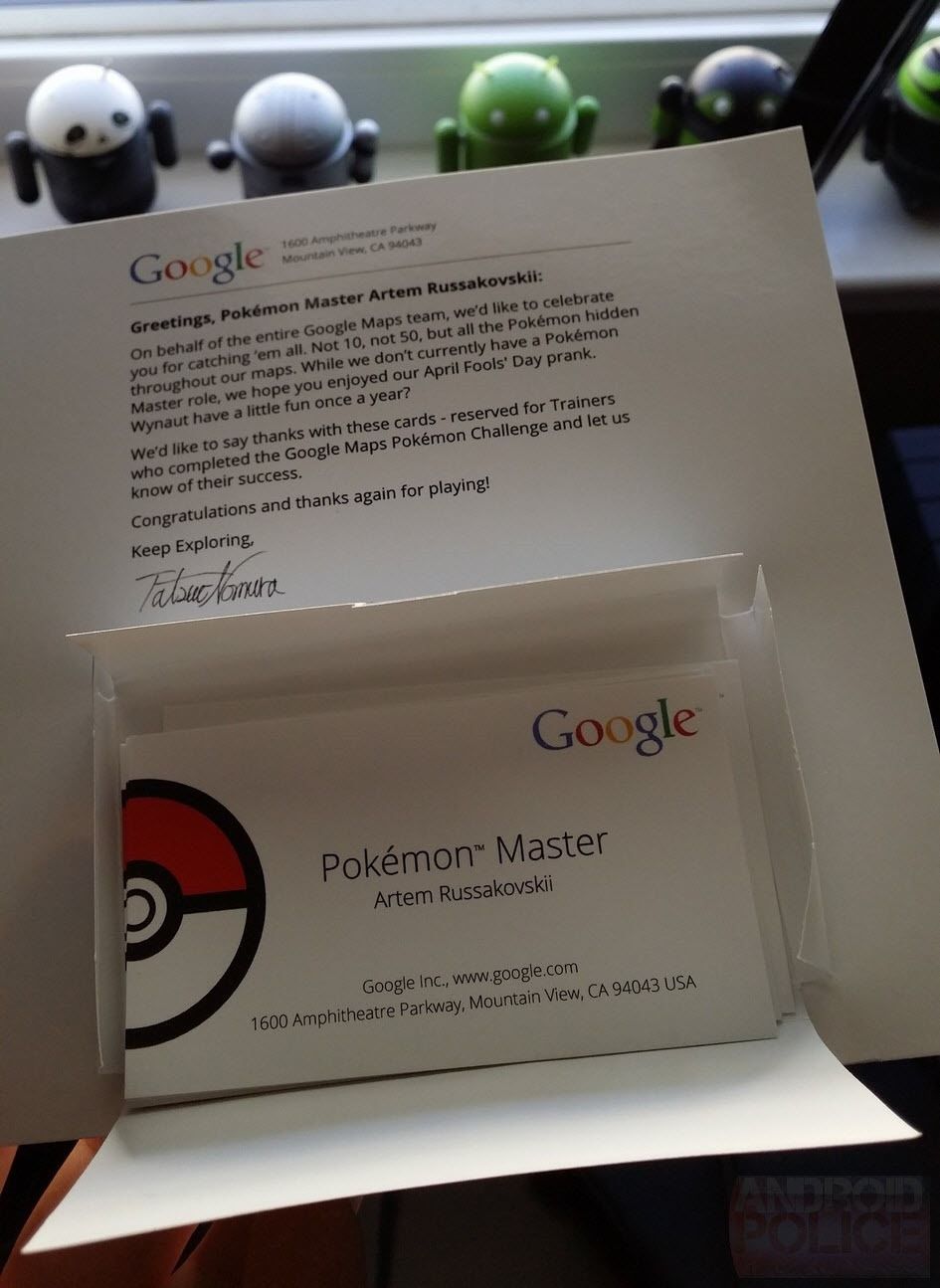 And The Prize For Completing The Google Maps Pokemon Challenge Is...