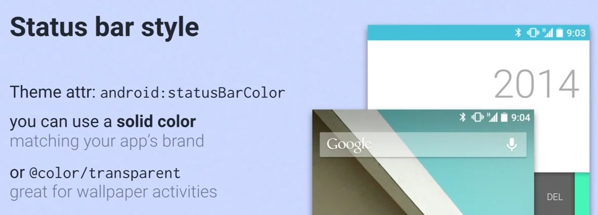 Android "L" Spotlight: Colored And Transparent Status Bars Give Apps Even More Control Over Design