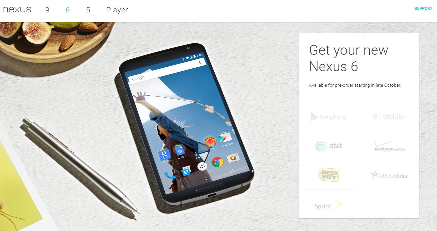 Google Announces US Carrier Availability For The Nexus 6: AT&T, T ...