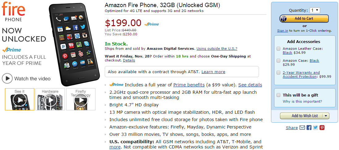 [Fire Sale] Amazon Admits Defeat, Now Offering Unlocked 32GB Fire Phone ...