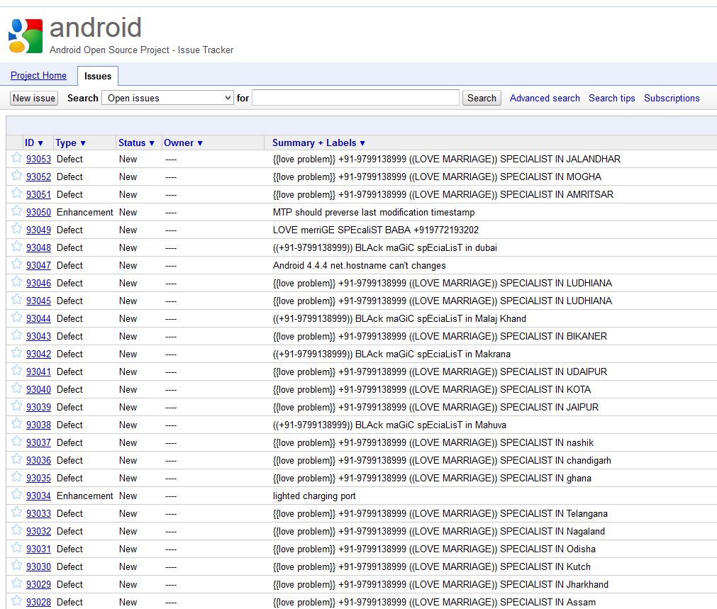 [Update: It's Back] Official Android Bug Tracker Overrun With Hundreds ...