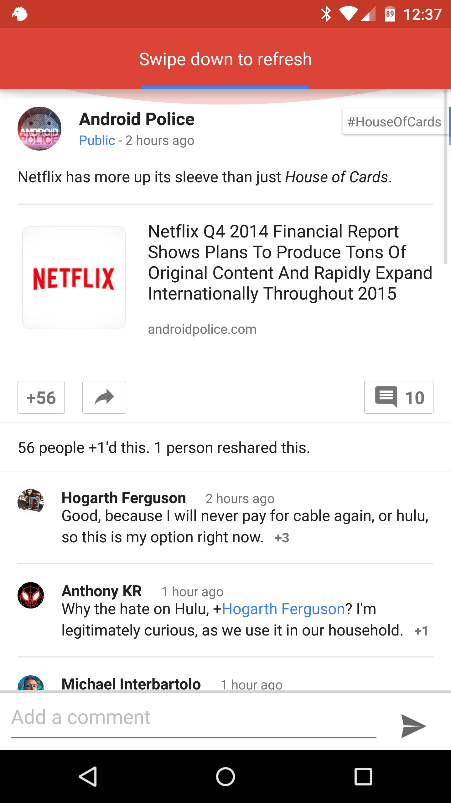 Google+ App Updated To v4.9 With Swipe To Refresh Post, Renamed ...