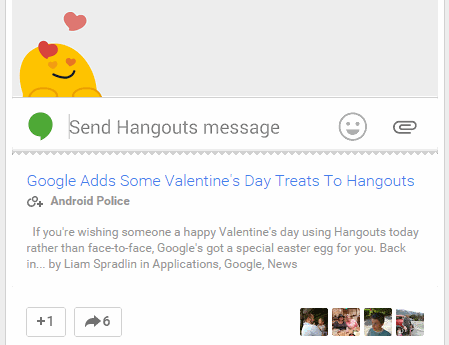 Google Adds Some Valentine's Day Treats To Hangouts