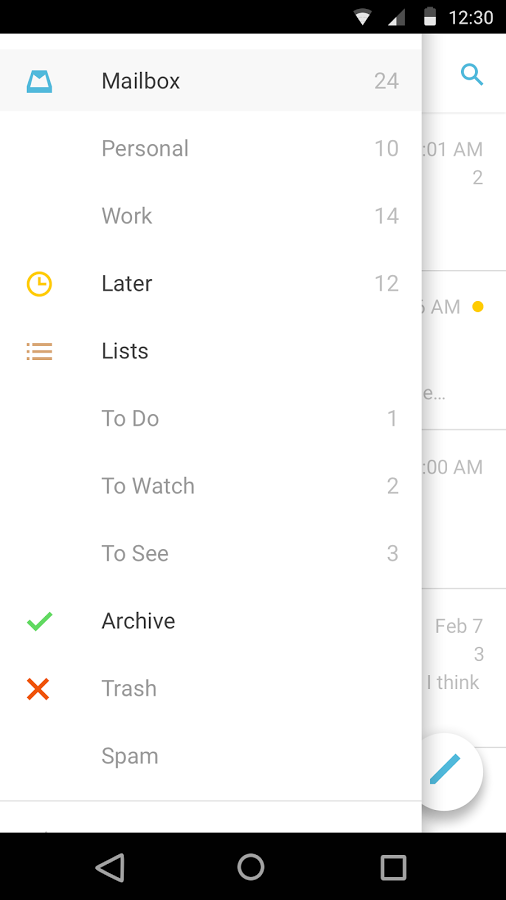 Mailbox Goes Material Design In Version 2.0