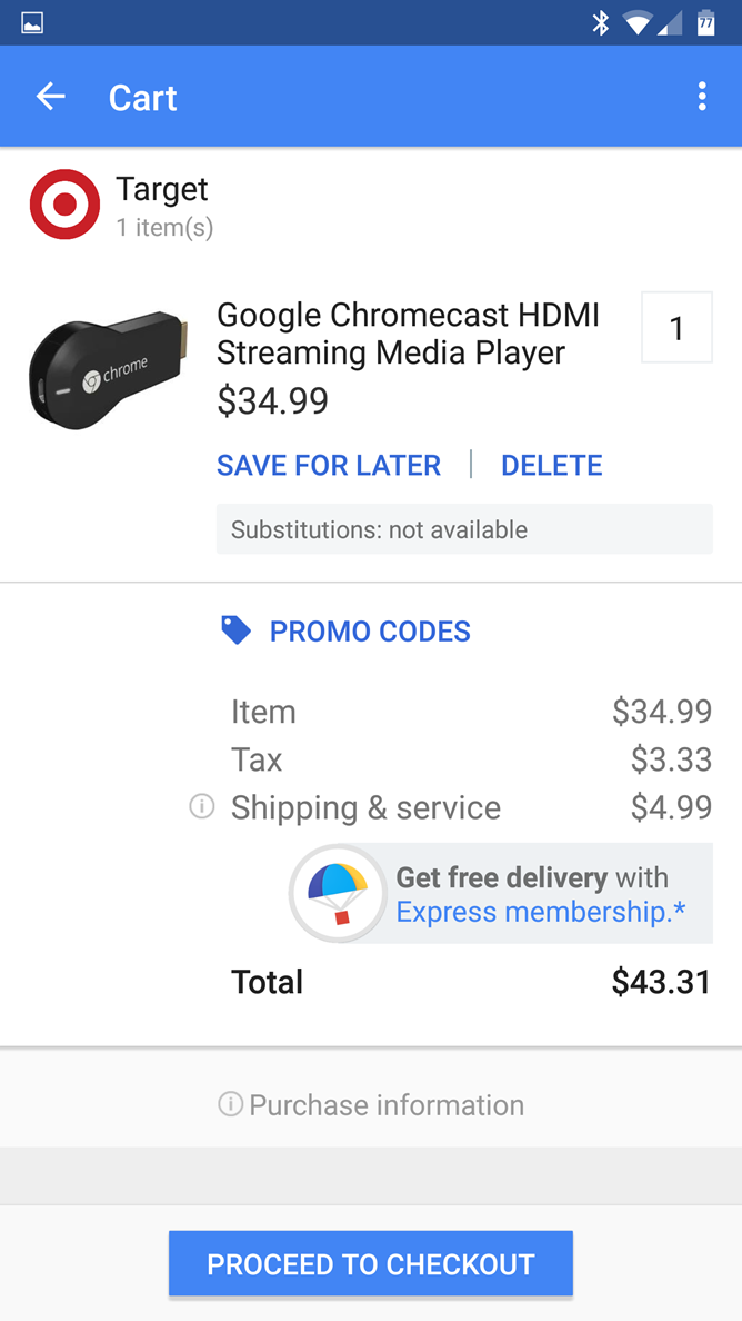 [APK Download] Google Shopping Express Goes Material For Version 3.0