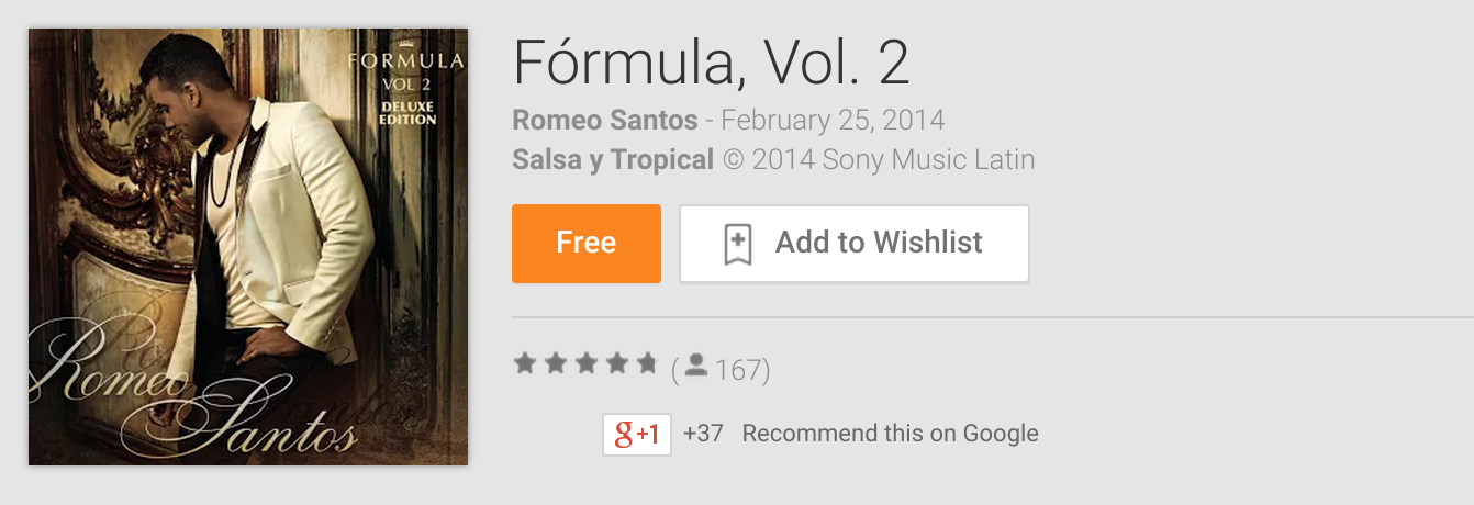 [Deal Alert] Fórmula, Vol. 2 By Romeo Santos Is Google Play's Free ...
