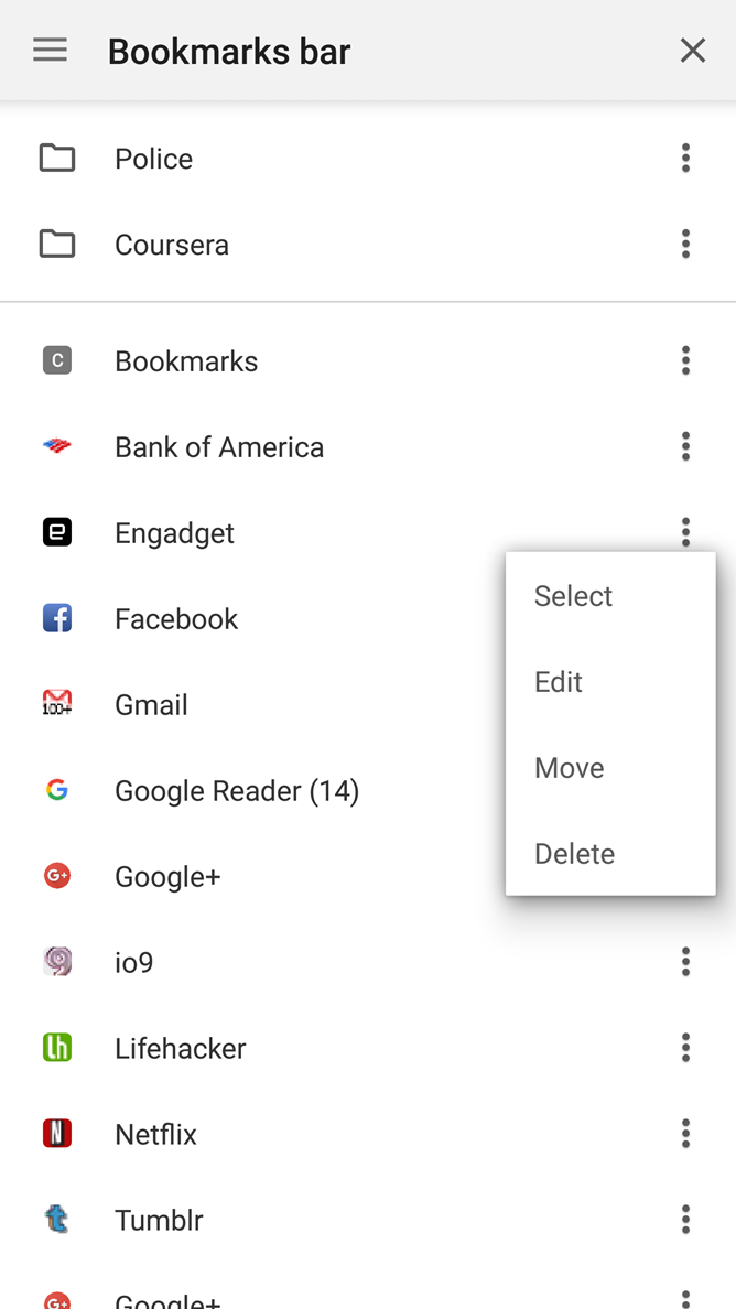 Chrome For Android 47 Tweaks The Bookmarks Interface With A Slide-Out ...