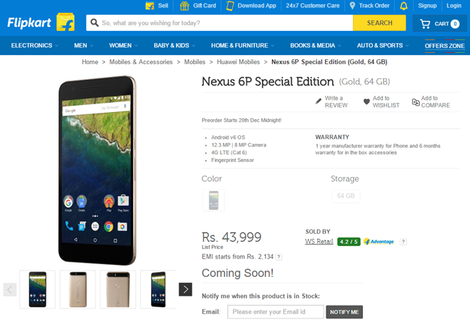The Gold Nexus 6P, Exclusive To Japan At Launch, Is Coming To Indian ...