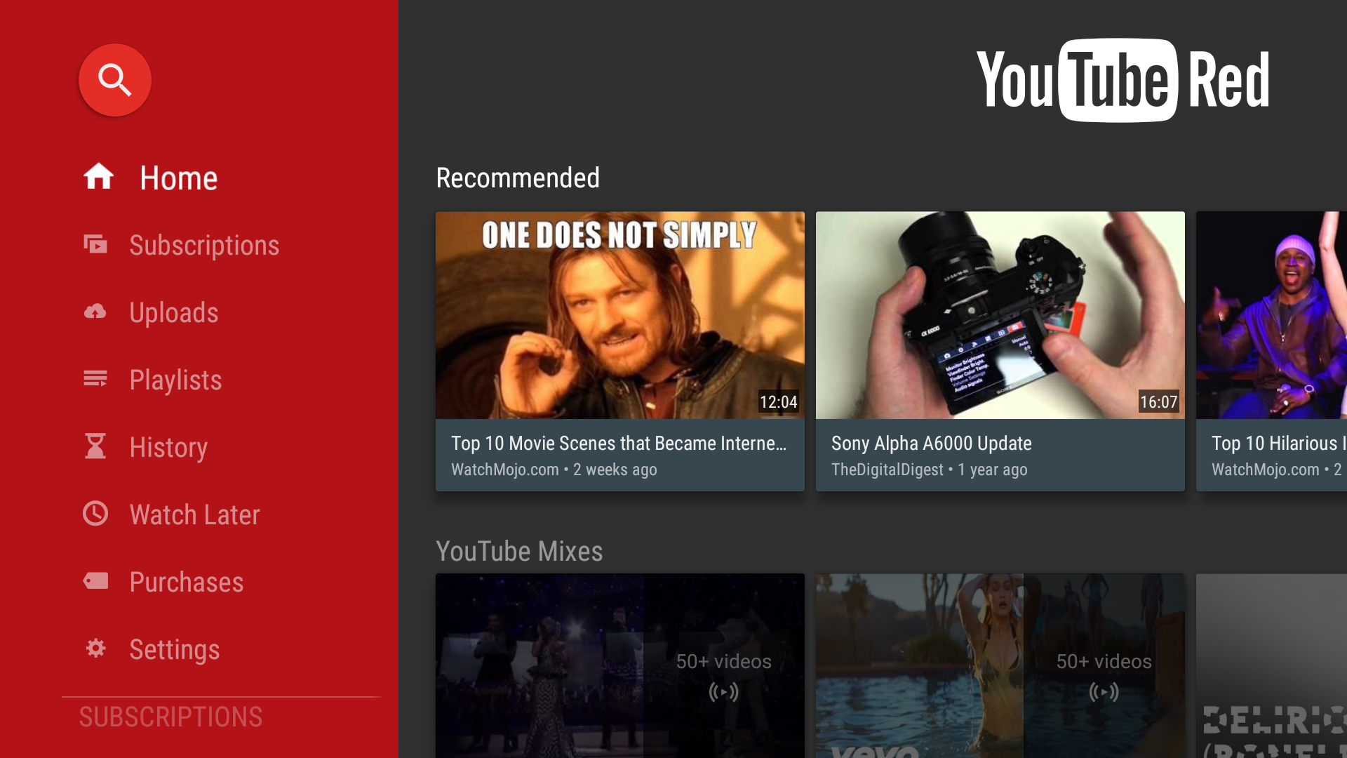 YouTube For Android TV v1.3.8 Adds Buttons To Manage Subscriptions ...