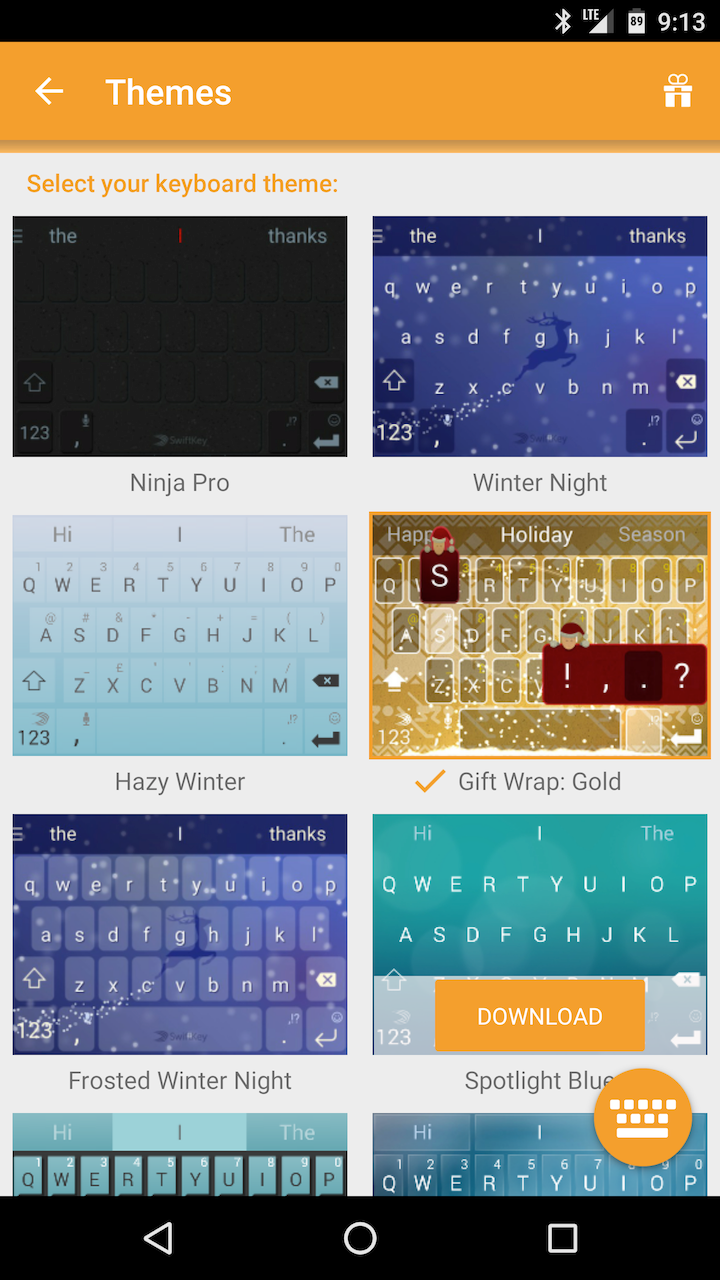 SwiftKey Offers "Holiday Presents" Theme Pack For Free And "Everything ...
