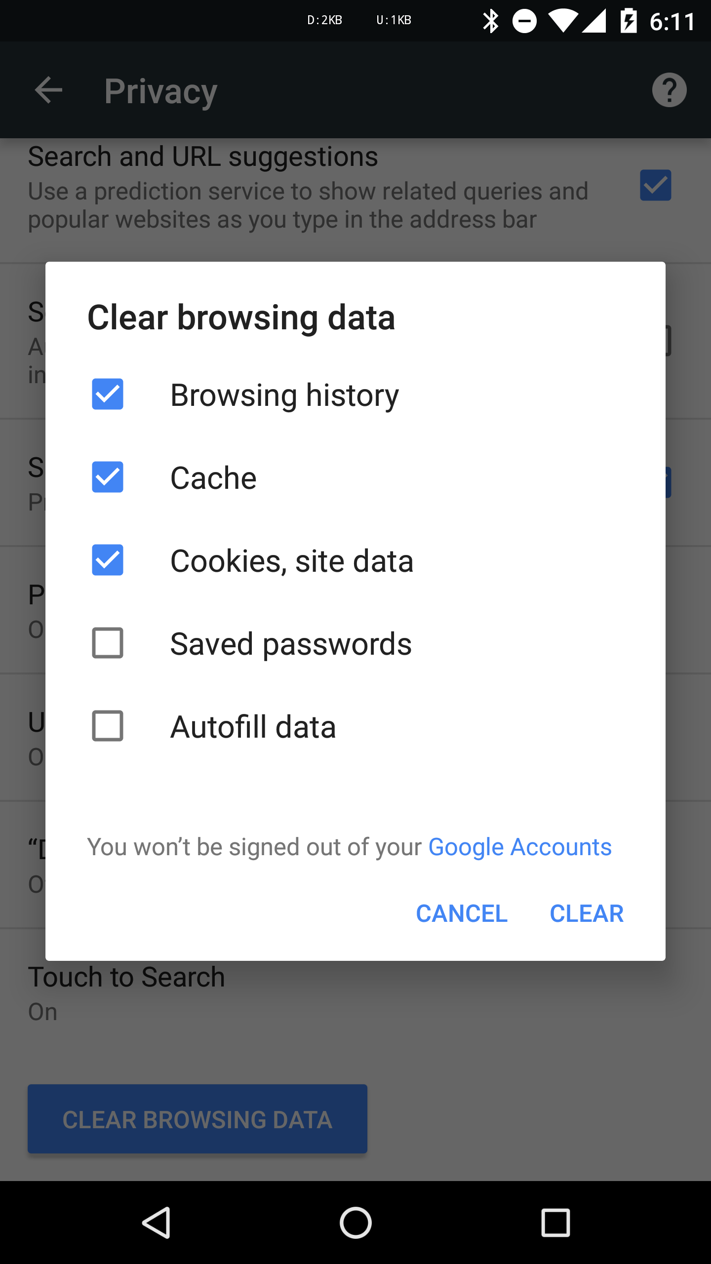 Chrome Dev v50 Allows Choosing How Far Back In Time To Delete Your ...