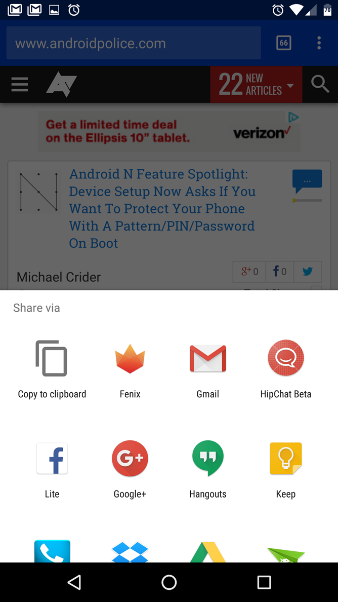Android N Feature Spotlight: Apps In The Share Menu Can Be Pinned To ...