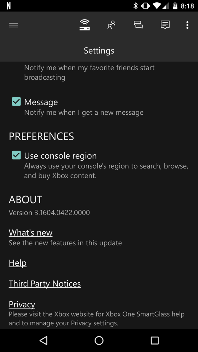The Latest Xbox One SmartGlass Beta (3.16) Tweaks The User Interface ...