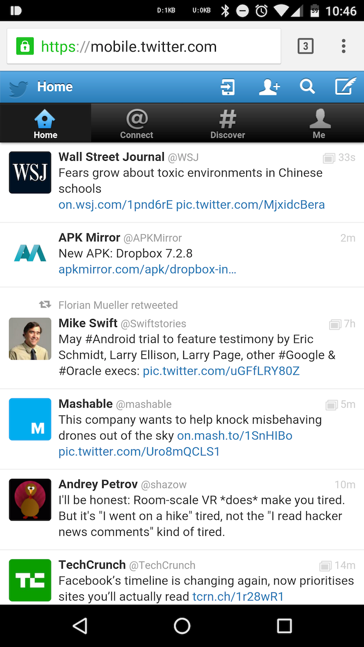 Twitter Is Also Testing A More Material Design For Its Mobile Site