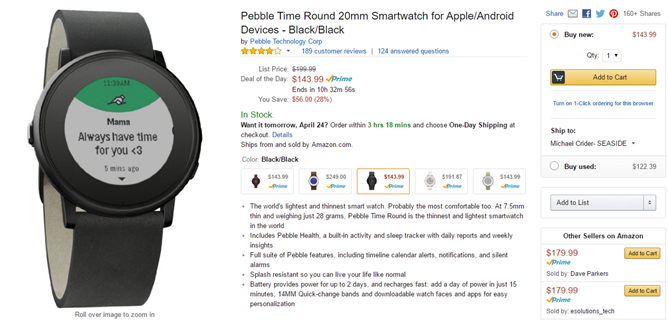 [Deal Alert] Pebble Time Round Gets A Nice Discount To $144 ($56 Off ...