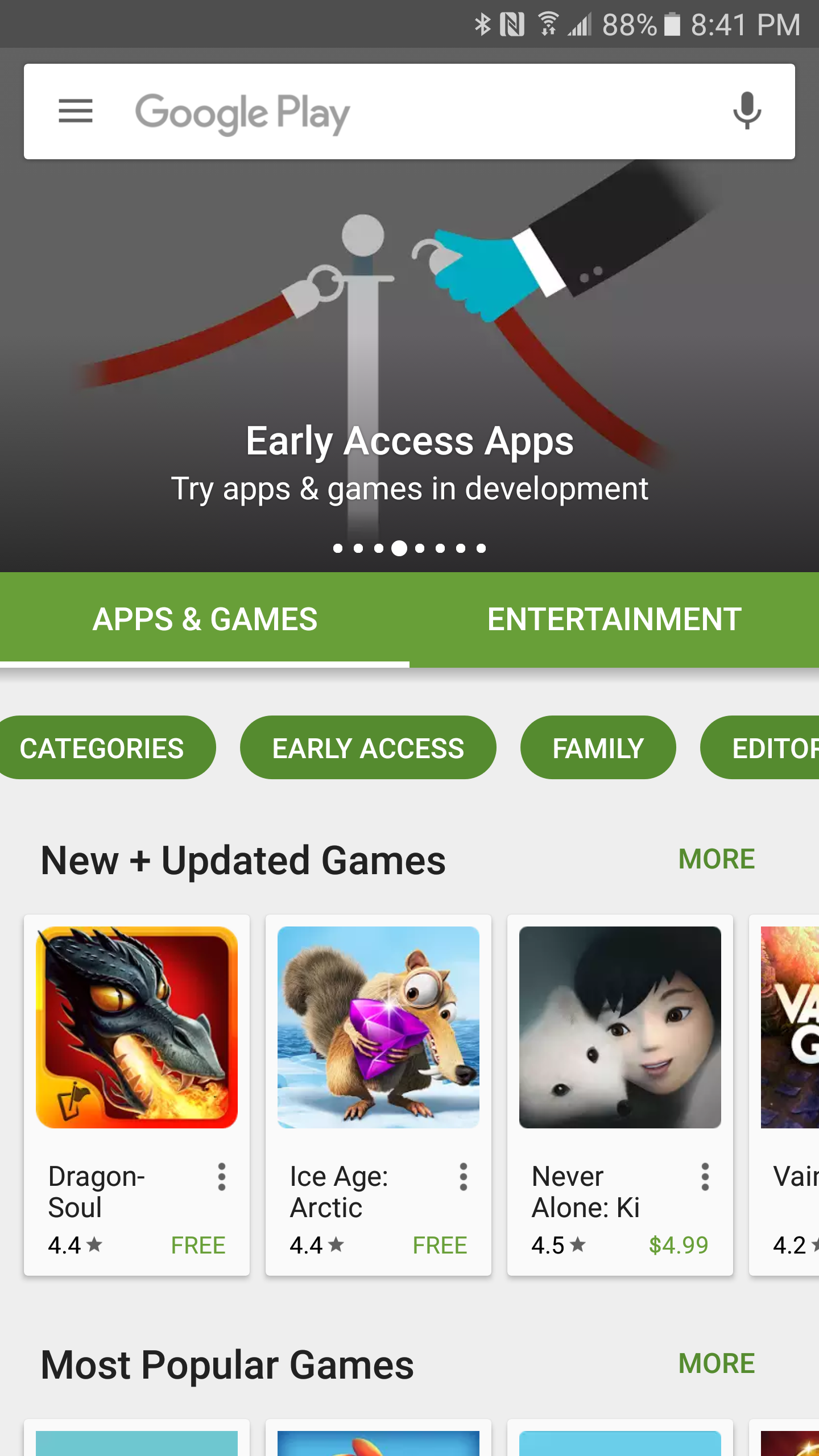 The Play Store Early Access program seems to be rolling out to everybody