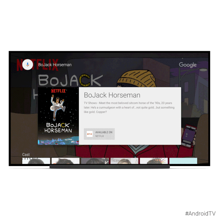 Android TV universal search now includes an 'available on Netflix' button