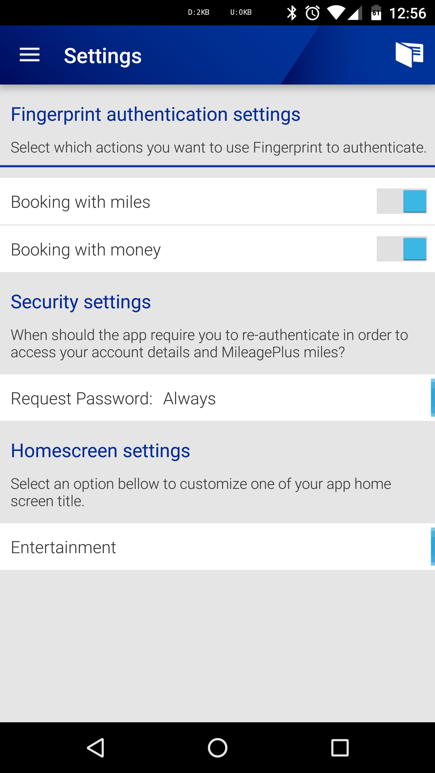 United Airlines updates Android app with fingerprint authentication