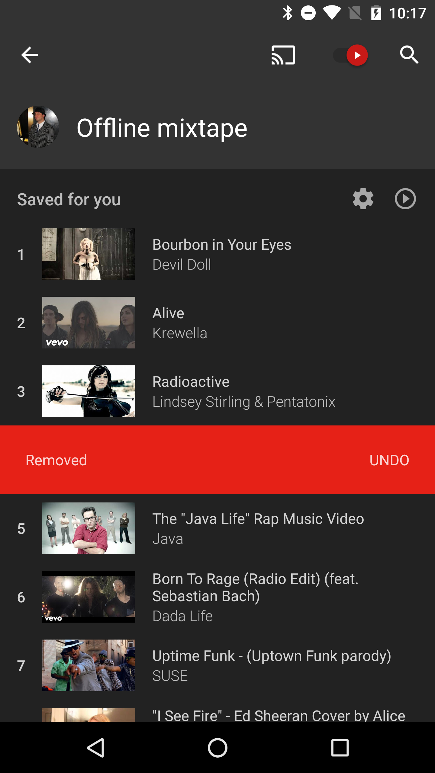 YouTube Music v1.38 now allows removing tracks from offline mixtape ...