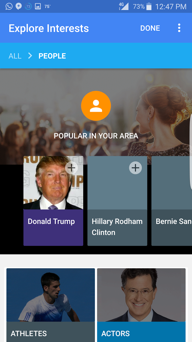 Google adds Explore Interests to Now with six categories to get updates on