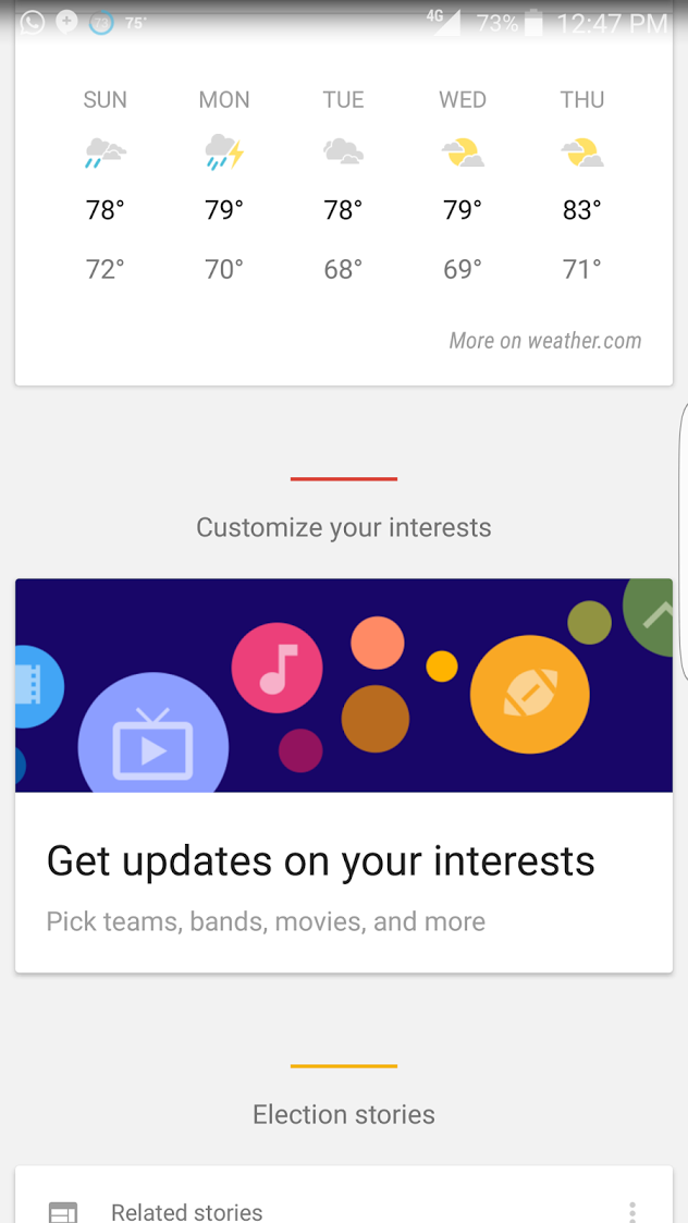 Google adds Explore Interests to Now with six categories to get updates on