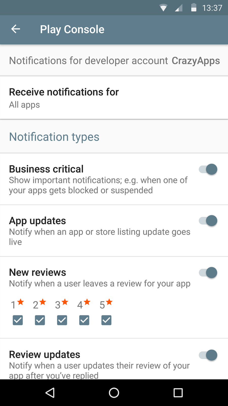 Google Play Developer Console app gains review notifications and ...