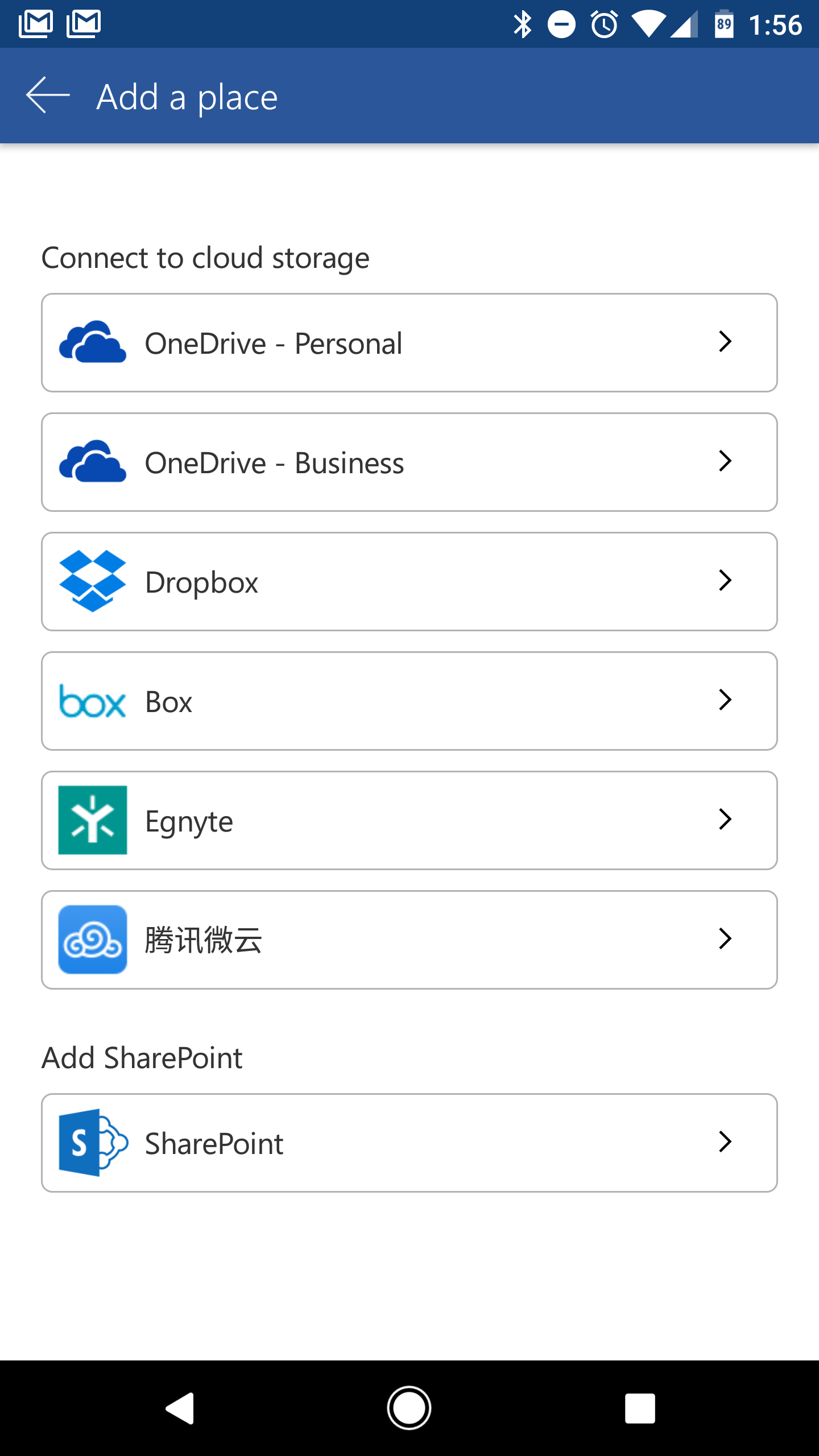 Microsoft adds more cloud storage options to Office apps on Android