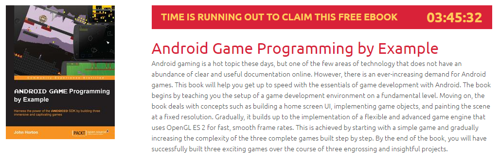 Freebie But Hurry Android Game Programming By Example Is Free From Packt