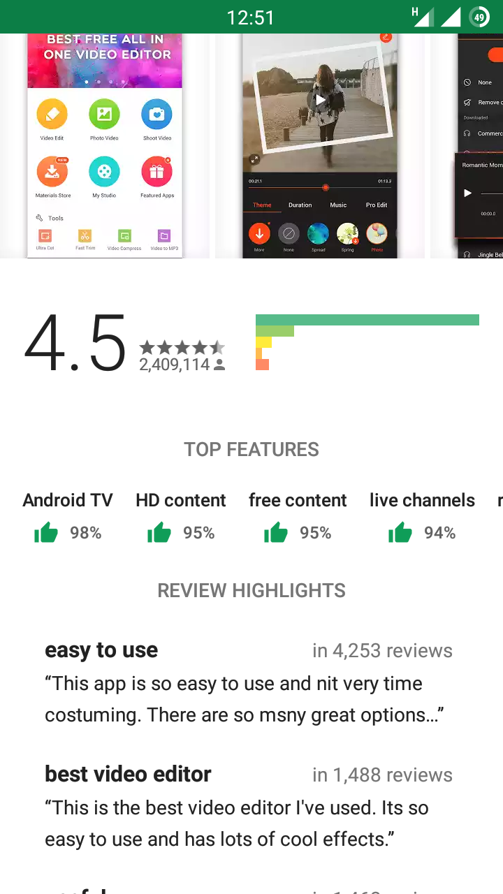 Top Features start showing up for more users on the Play Store