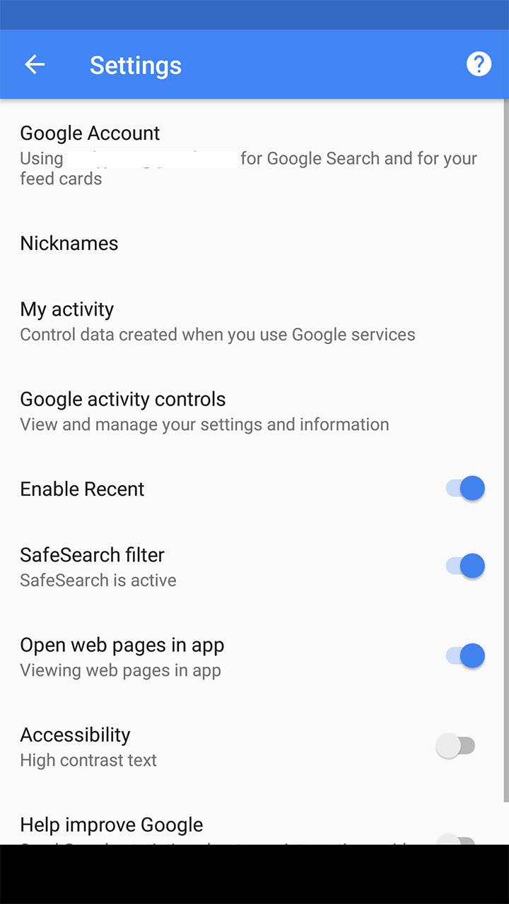 The visual Recent search interface in the Google app appears to be on a ...