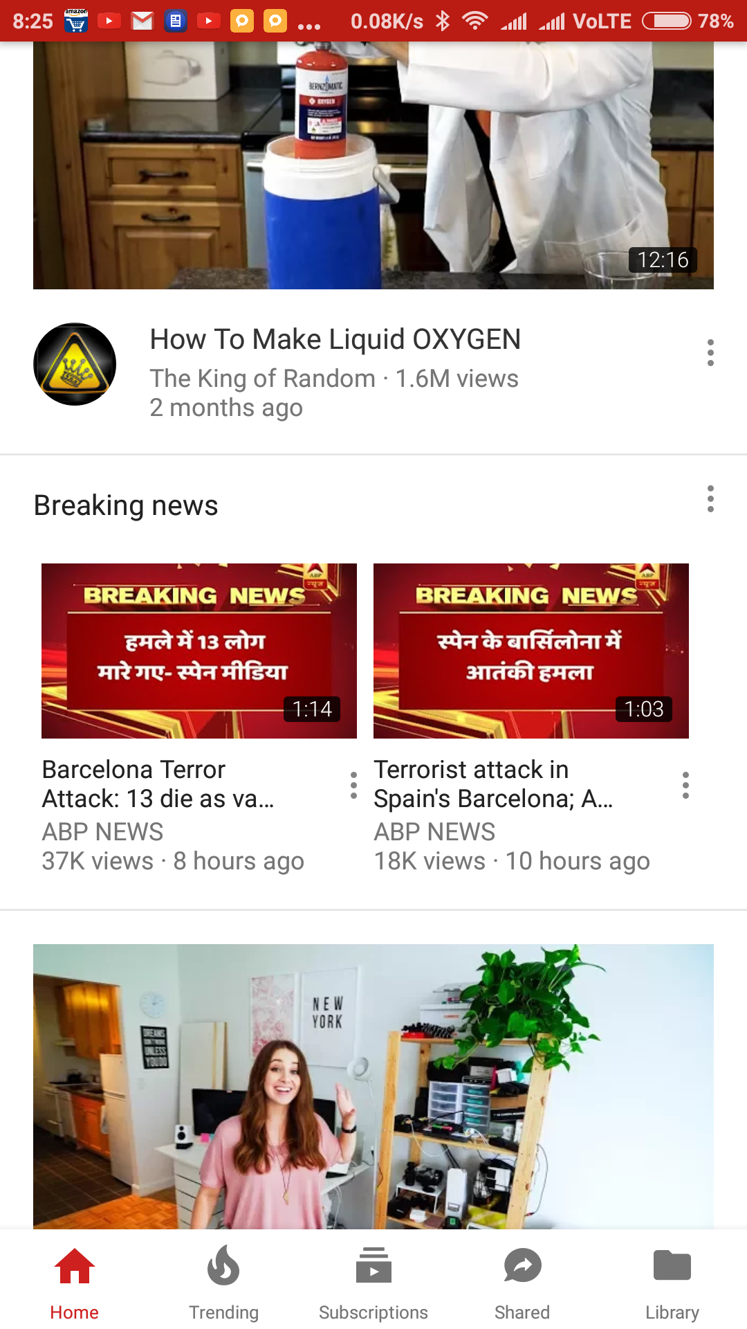 YouTube feed now has "Breaking News" section across all platforms for many