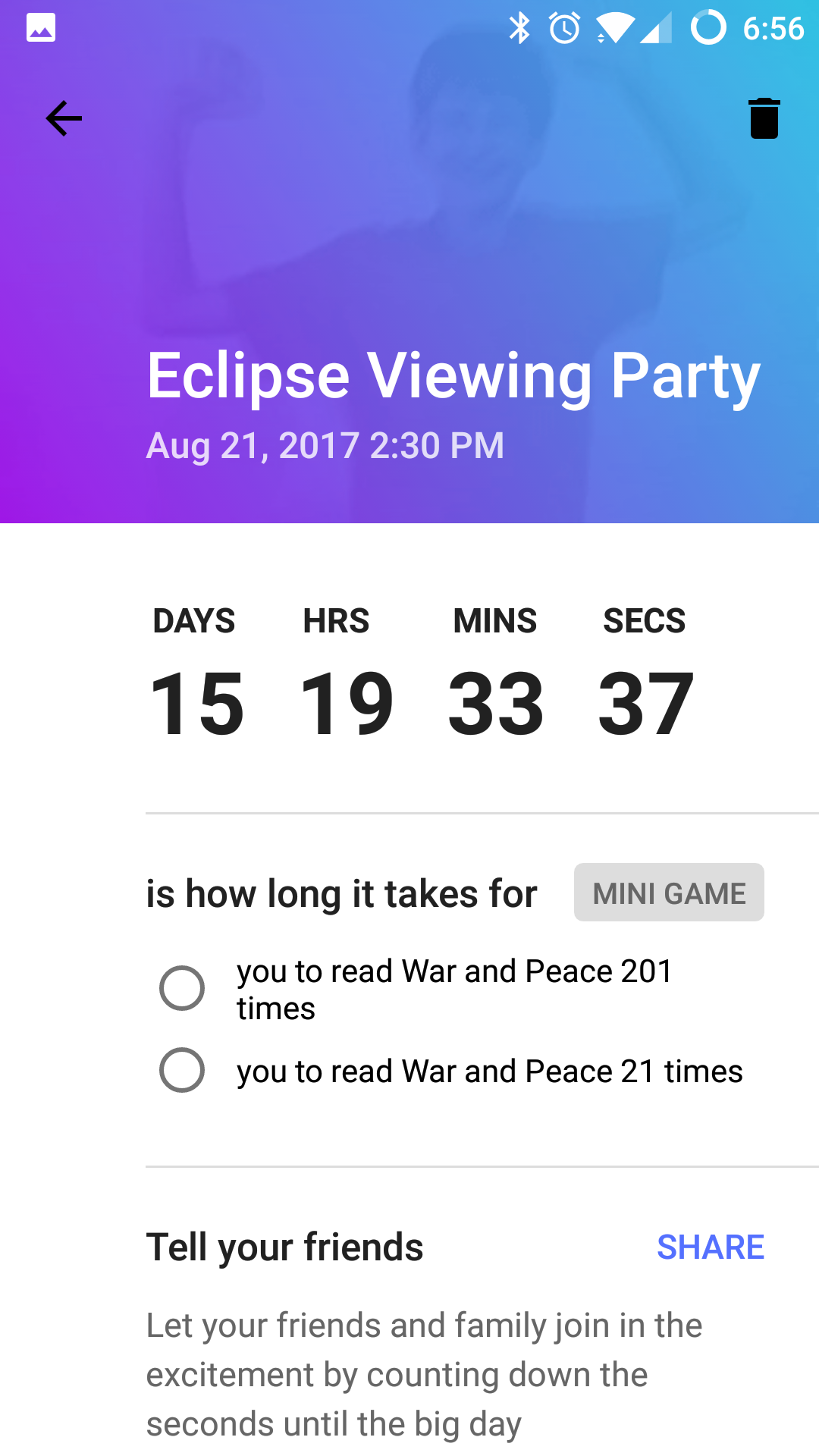 Sam Ruston's new app Hurry is a beautiful countdown timer for events