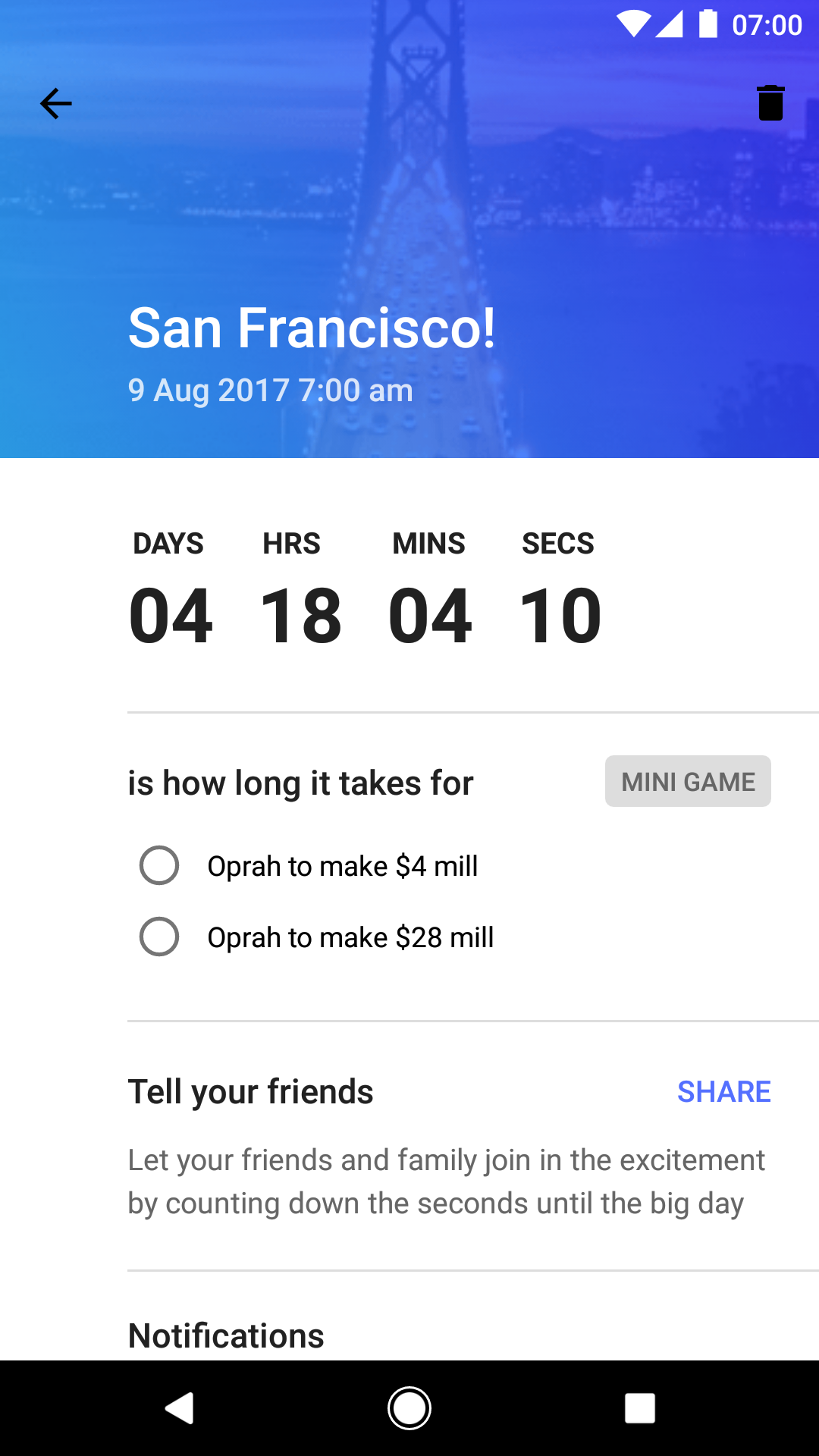 Sam Ruston's new app Hurry is a beautiful countdown timer for events