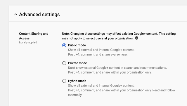 Google+ has new content restriction modes for G Suite admins
