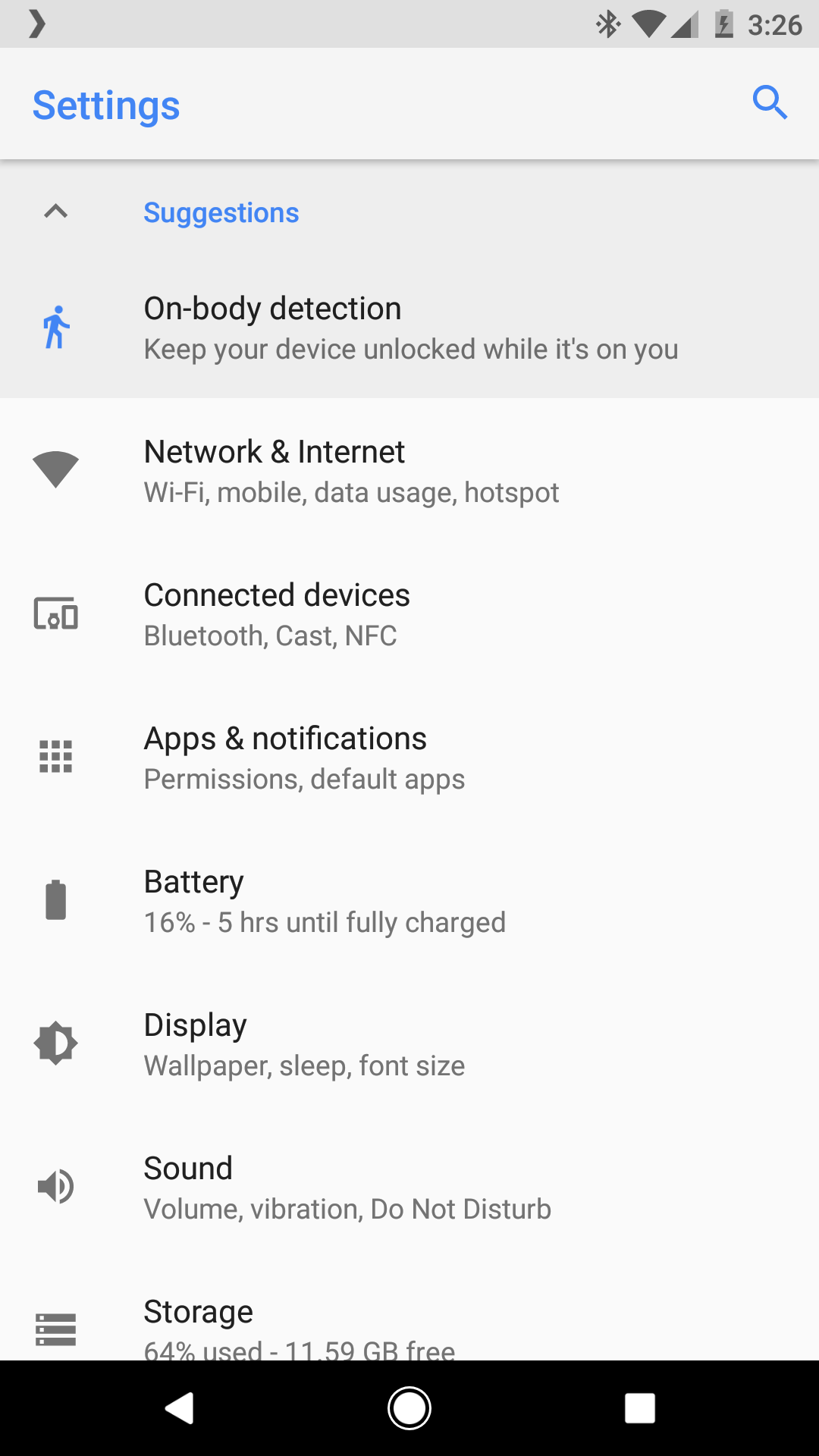 Android 8.1 feature spotlight: Settings gets a search bar on top à la ...
