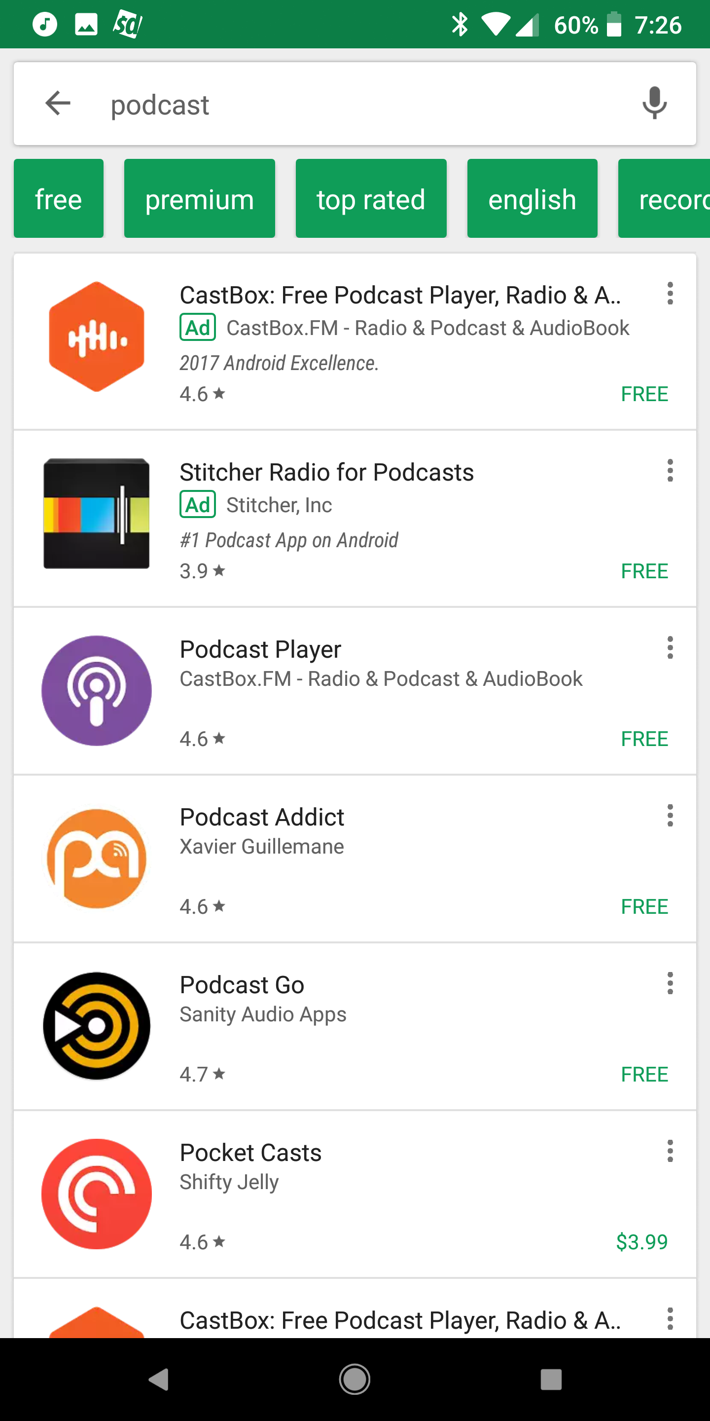 Google Play Store starts showing free and premium filters for searches