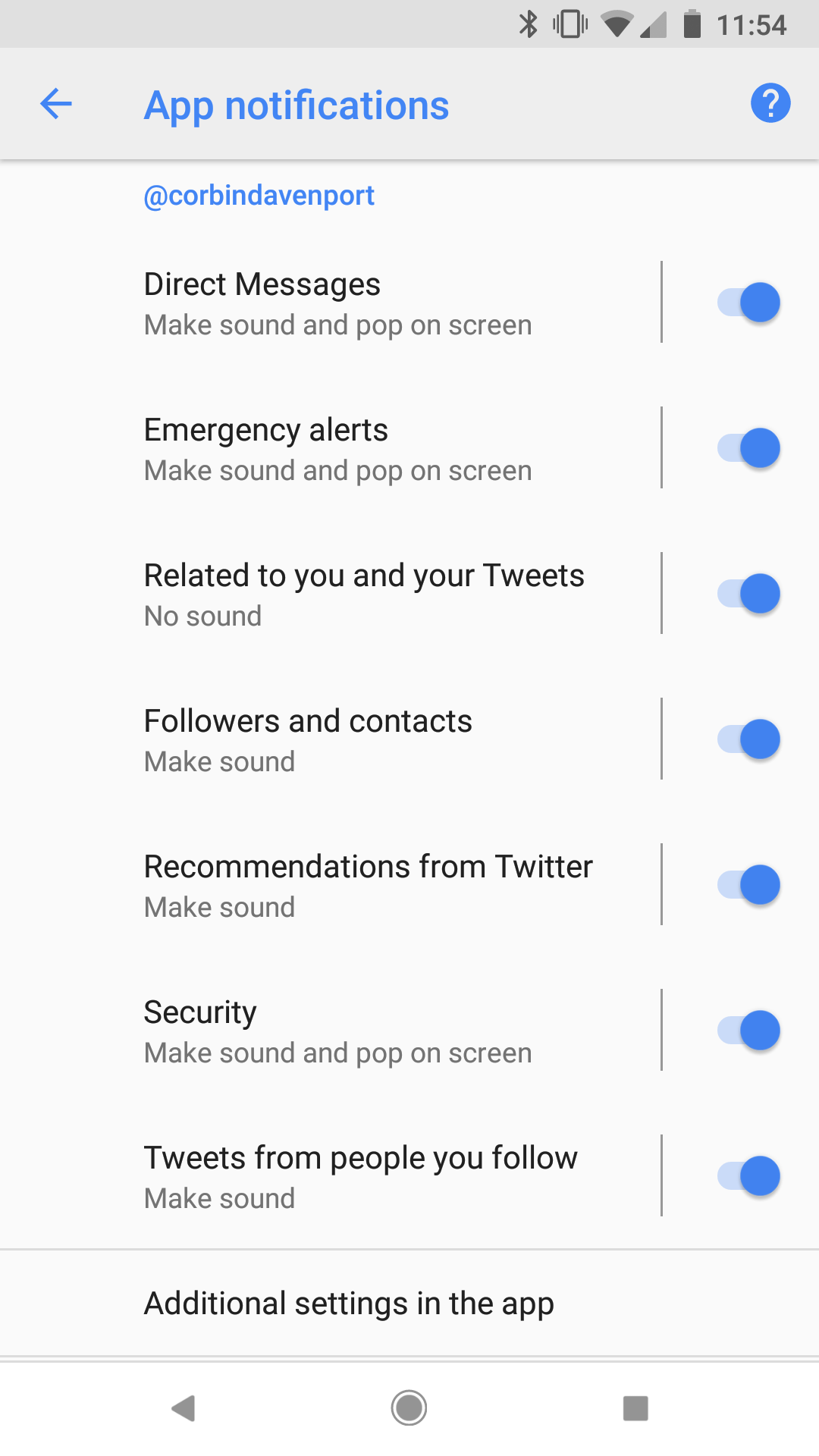 Twitter quietly added Notification Channel support to its Android app